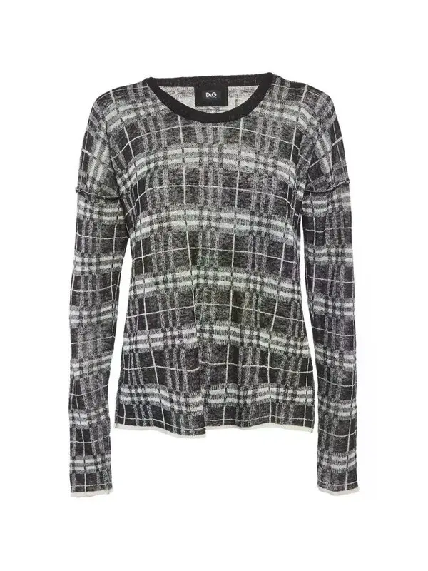 Dolce & Gabbana Plaid Knit Sweater
