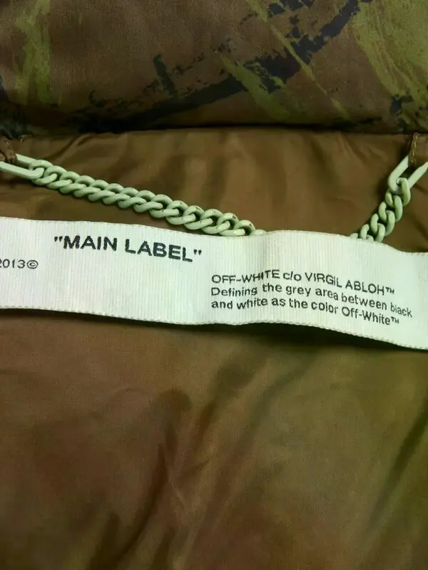 Off-White Camouflage Padded Jacket With Detachable Hood