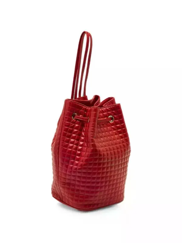 Celine 2019 Quilted Leather Drawstring Backpack - Red