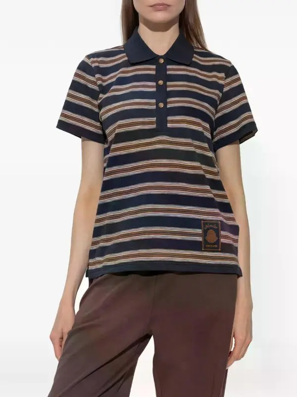 Moncler Striped Logo-patch Polo Shirt