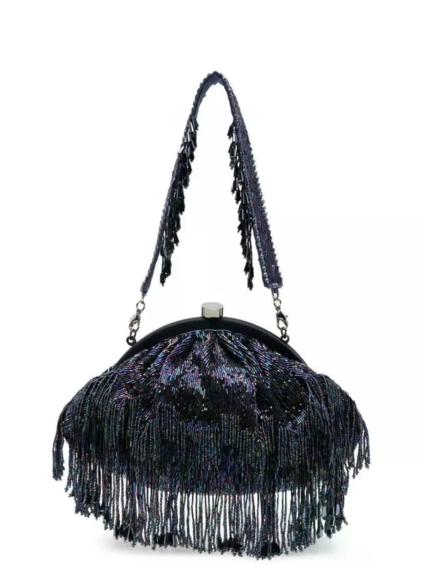 SLO_HAND_MADE Firante Fringe-trimmed Clutch Bag - Blue