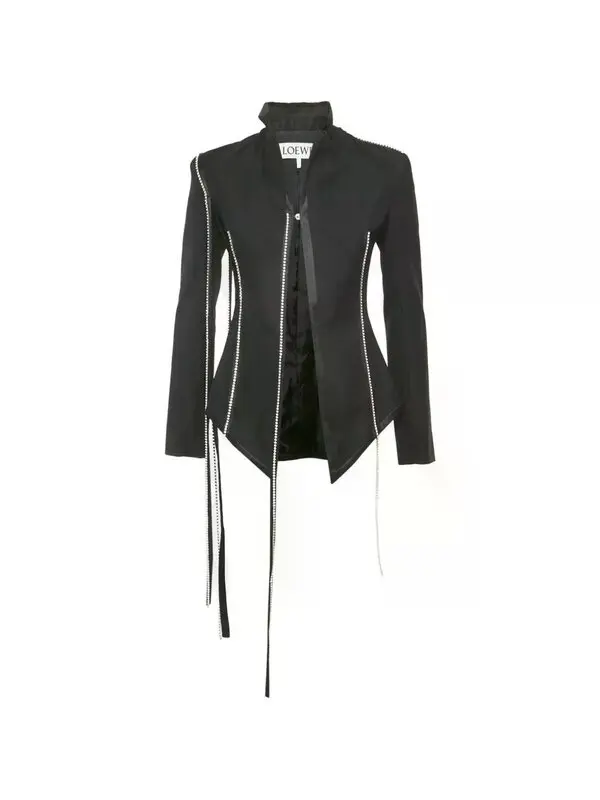Loewe Crystal-embellished Gabardine Blazer - Black