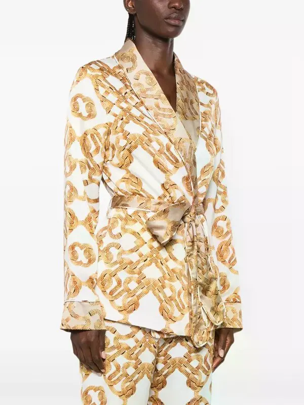 TWINSET Rope-print Belted Jacket