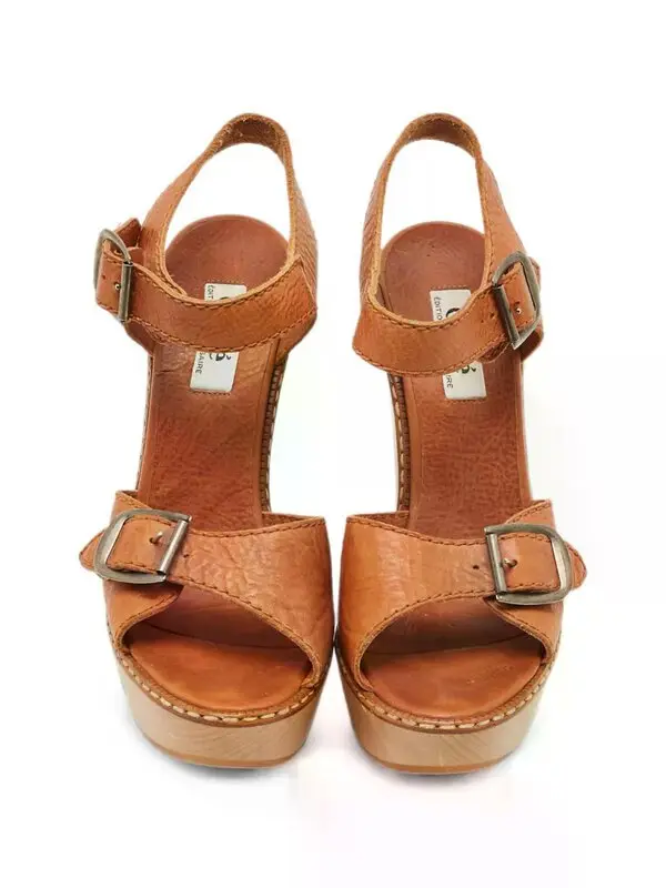 Chloé Leather Wedge Sandals