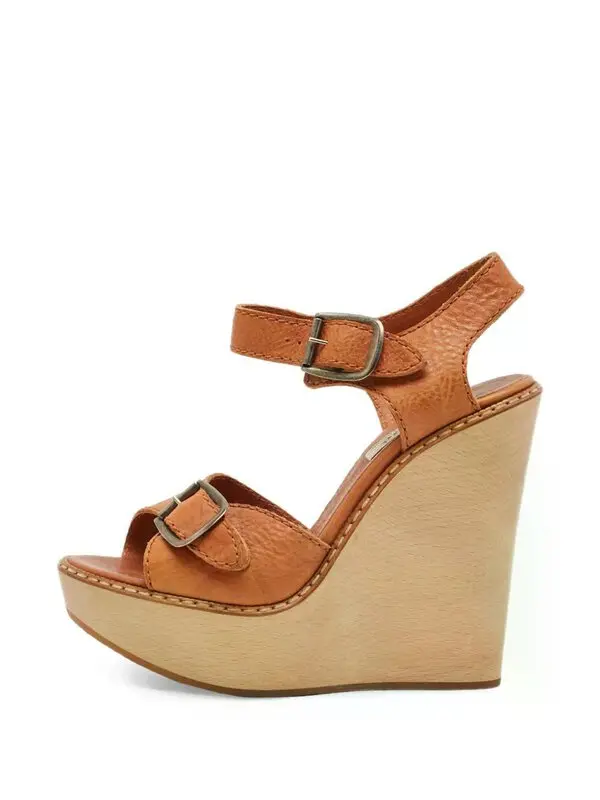 Chloé Leather Wedge Sandals