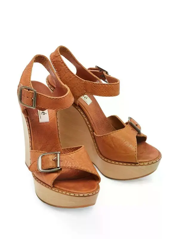 Chloé Leather Wedge Sandals