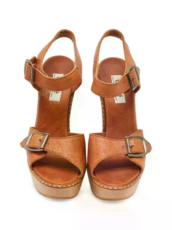 Chloé Leather Wedge Sandals