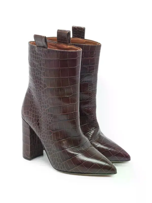 Paris Texas Croc-embossed Ankle Boots