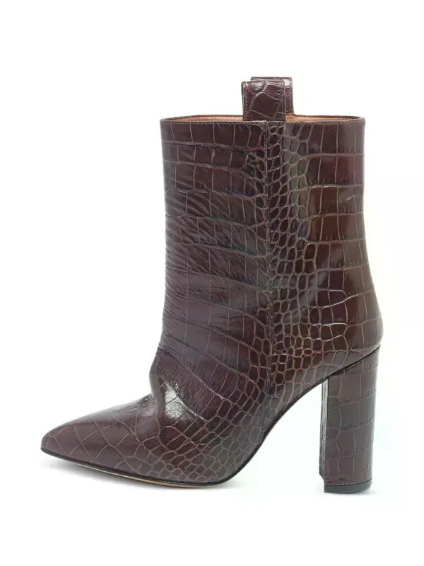 Paris Texas Croc-embossed Ankle Boots - Brown