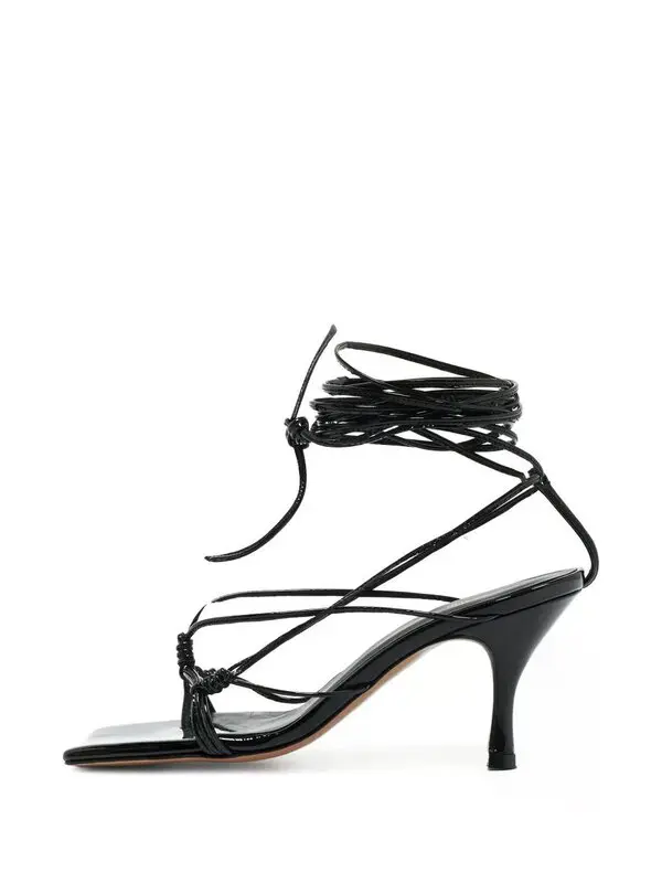 ANDREA WAZEN Gia Ankle-strap Stiletto Sandals - Black
