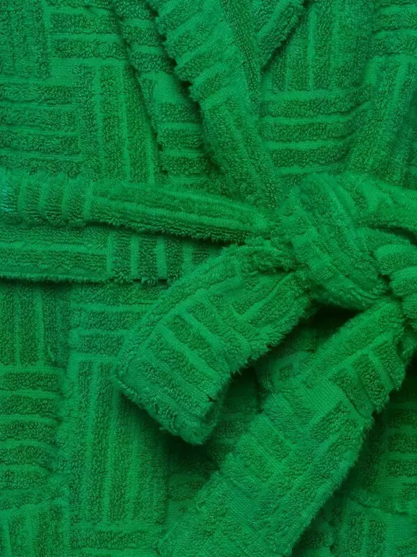 Bottega Veneta Intreccio Pattern Cotton Bathrobe