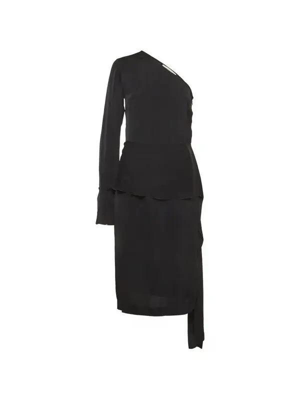 Stella McCartney One-shoulder Crepe Midi Dress