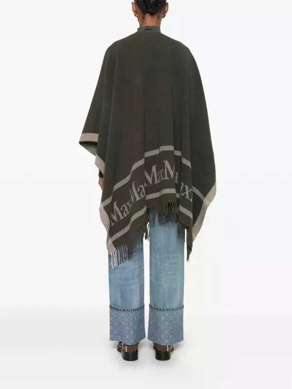 Max Mara Logo-print Fringed Poncho