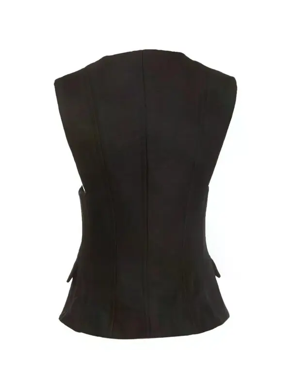 Balmain Sleeveless Zip-up Jacket With Gold-tone Hardware - Black