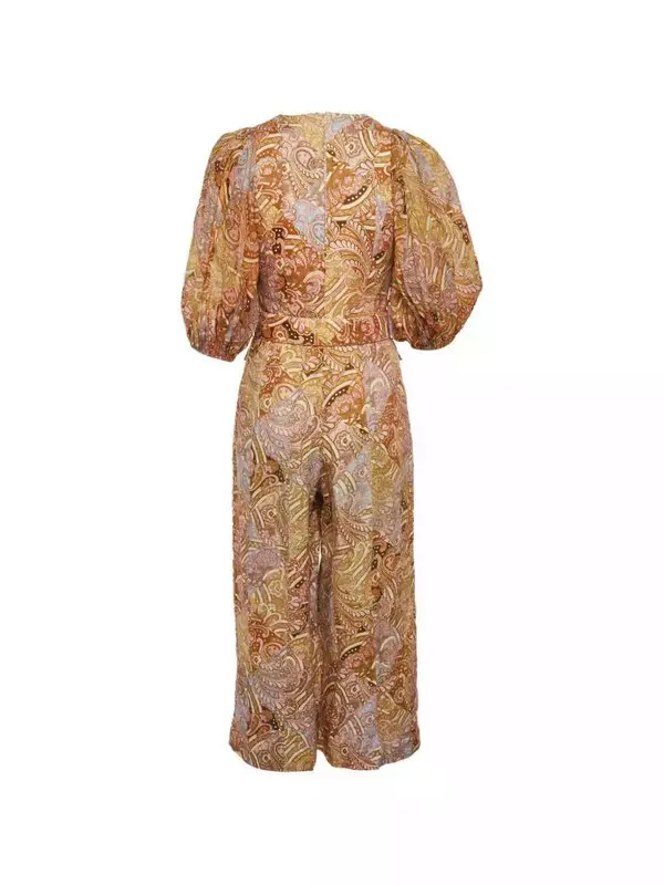 Zimmermann Paisley Print Belted Jumpsuit