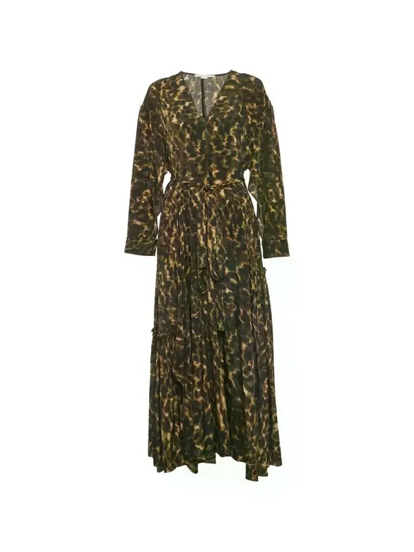 Stella McCartney Printed Silk Midi Dress - Green