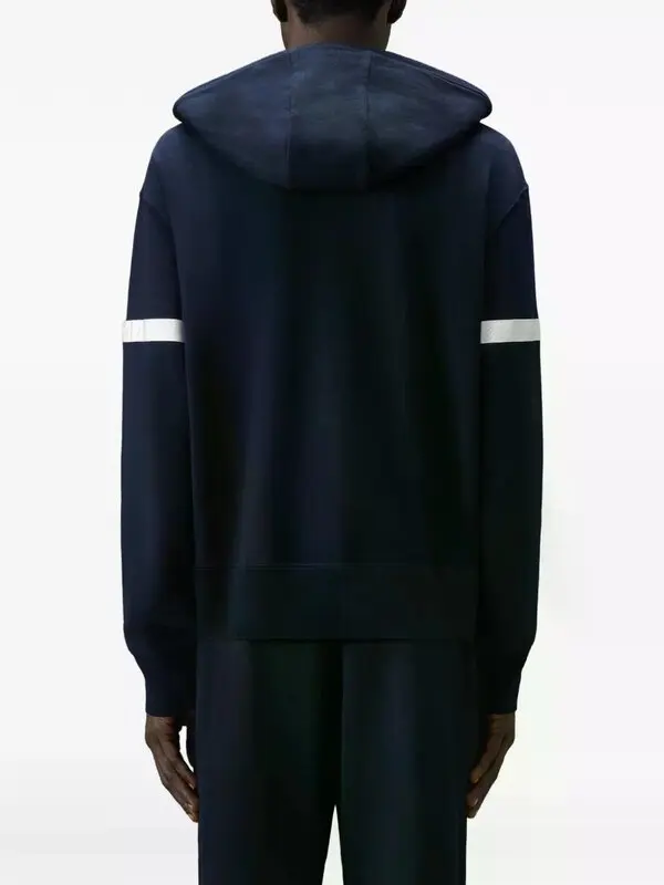Thom Browne Loopback-jersey Armband Hoodie - Blue