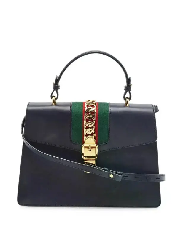 Gucci Sylvie Web Stripe Handbag - Blue