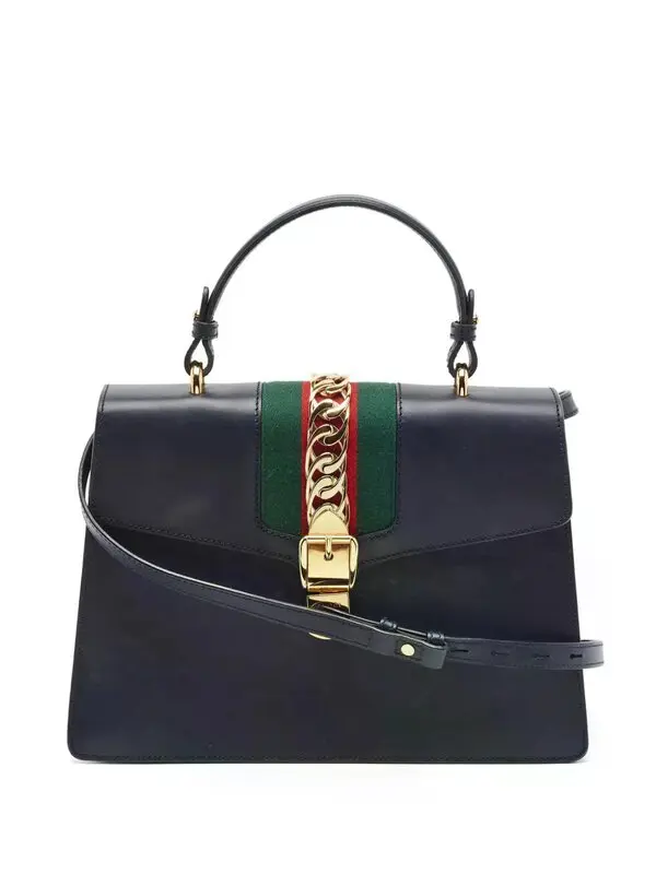 Gucci Sylvie Web Stripe Handbag - Blue