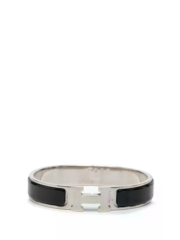 Hermès Narrow Enamel Clic H Bracelet Pm - Black
