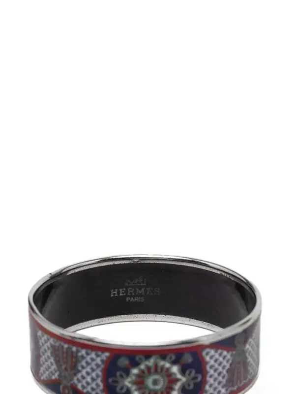 Hermès 20th Century Wide Passementerie Enamel Bangle Bracelet - Blue