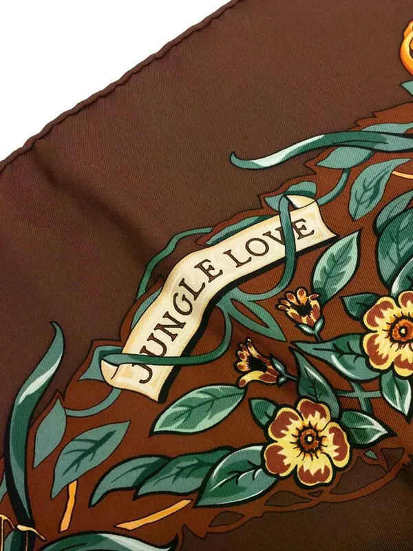 Hermès 2000-2026 Jungle Love Silk Scarf 90 Scarves - Brown
