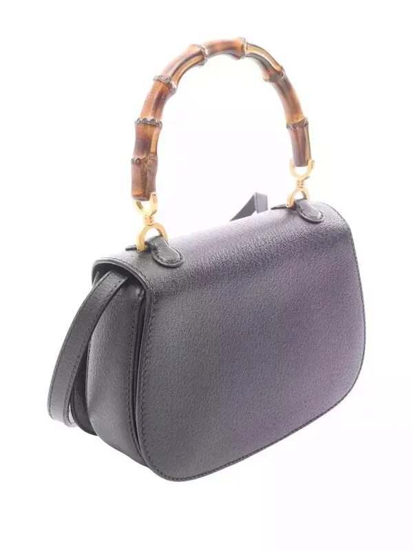 Gucci 20th Century Small Calfskin Bamboo Night Satchel - Black