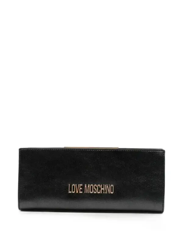 Moschino Logo-plaque Leather Clutch Bag
