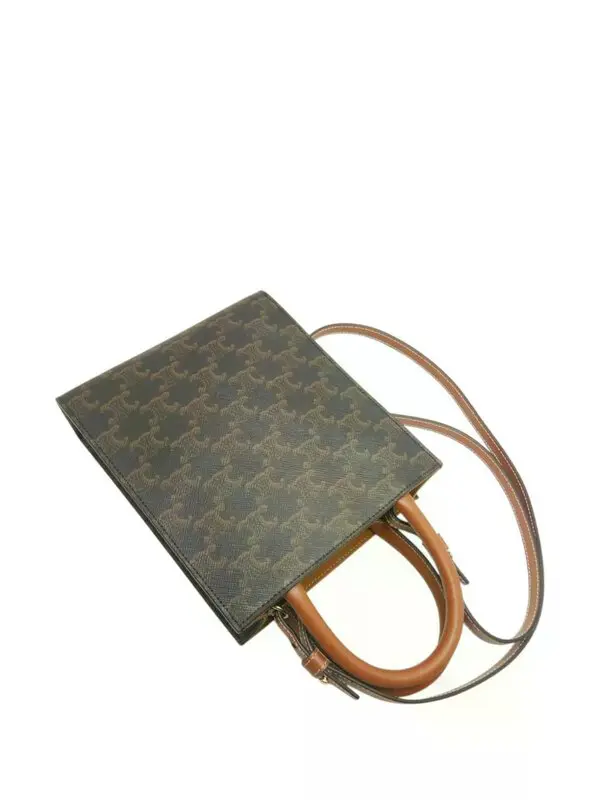 Celine Vertical Cabas Satchel In Coated Canvas