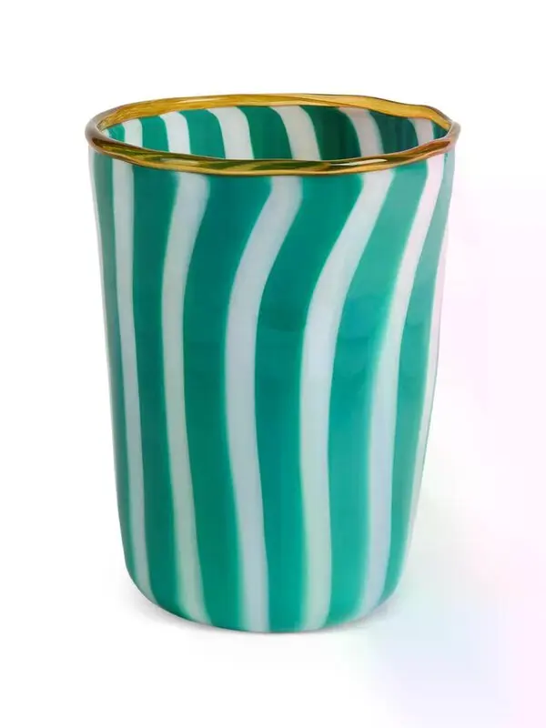 LISA CORTI Circus Striped Vase - Green