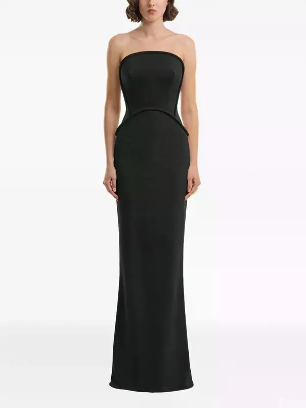 GEMY MAALOUF Strapless Sheer-corset Dress - Black