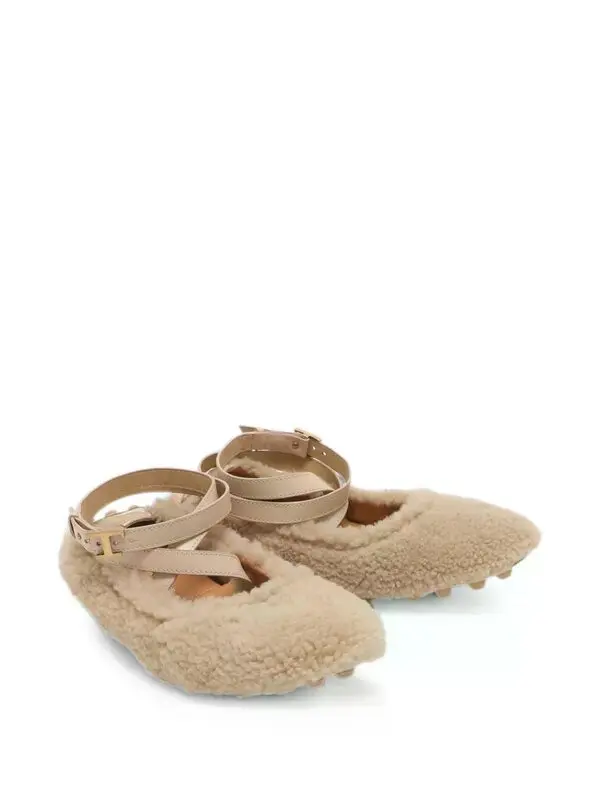 TOD'S Bubble Shearling Ballet Flats