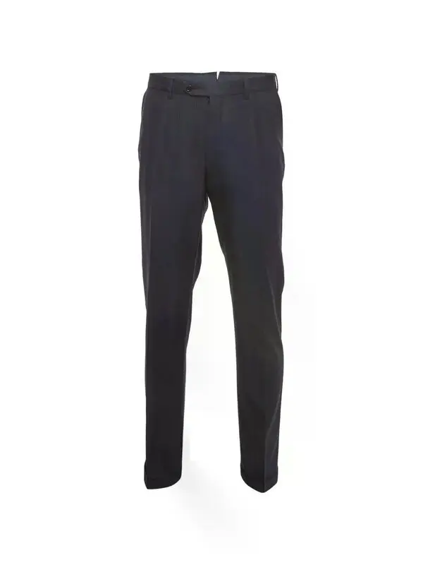 Ermenegildo Zegna Navy Pinstripe Tailored Trousers - Blue