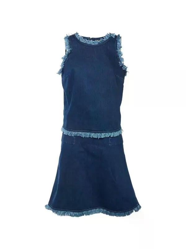 LOUIS VUITTON Denim Fringed Two-piece Set - Blue