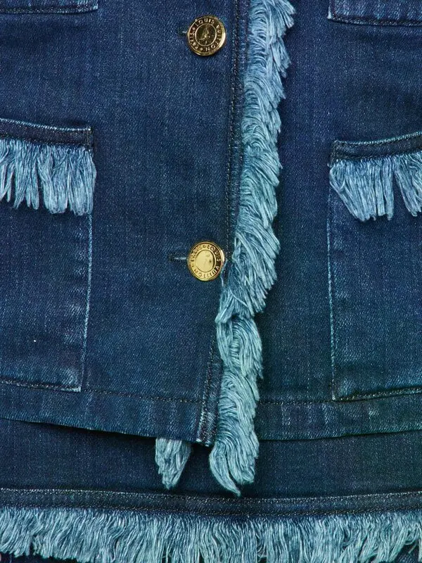 LOUIS VUITTON Denim Fringed Two-piece Set