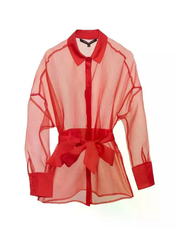 French Connection Organza Tie-waist Shirt - Red