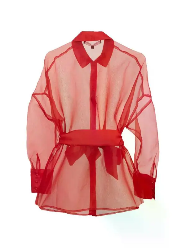 French Connection Organza Tie-waist Shirt