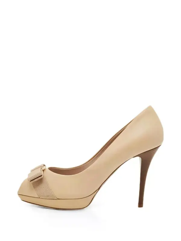 FERRAGAMO Vara Bow Peep-toe Pumps