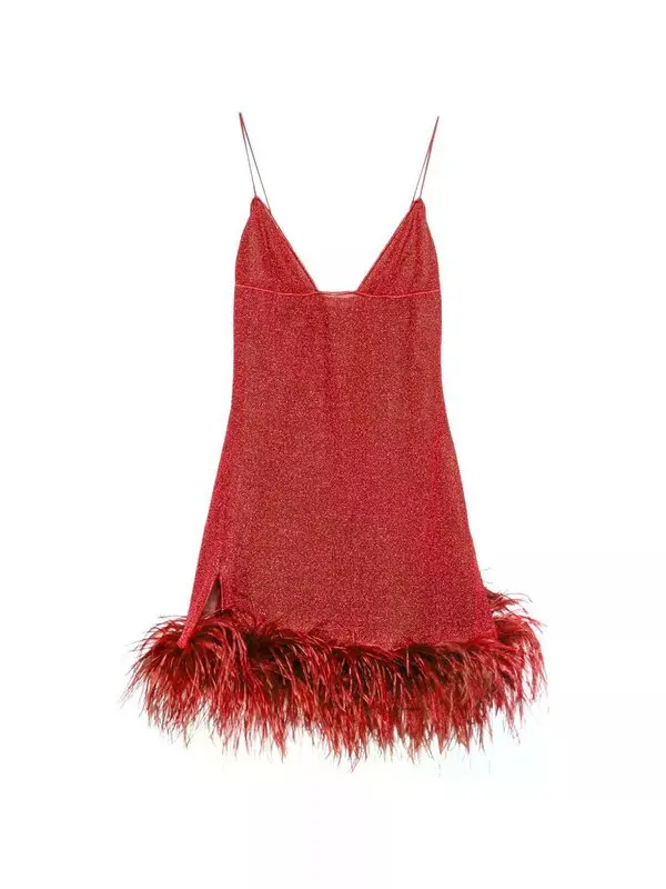 Oseree Lumière Plumage Dress - Red