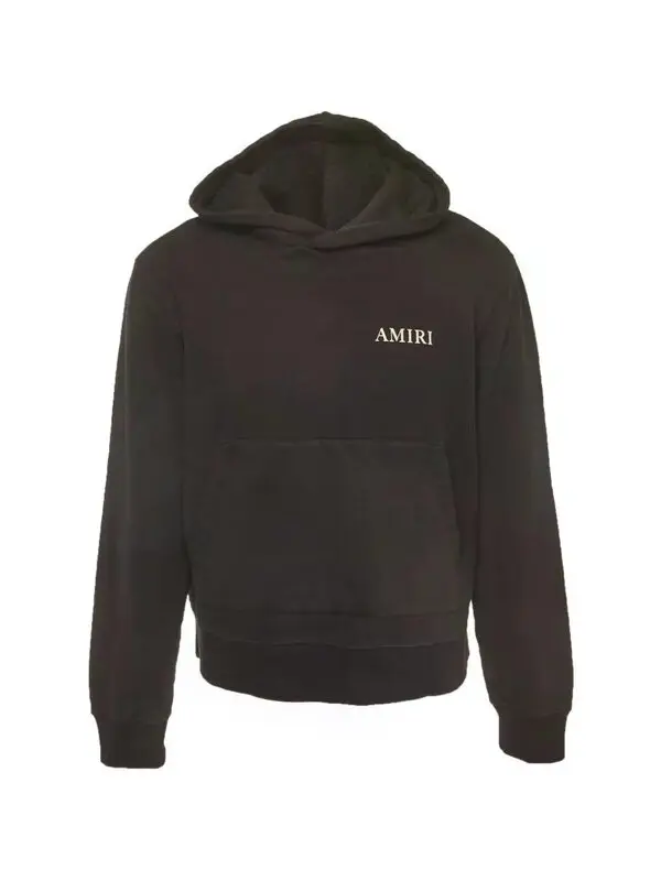 Amiri Logo-print Cotton-knit Hoodie - Black