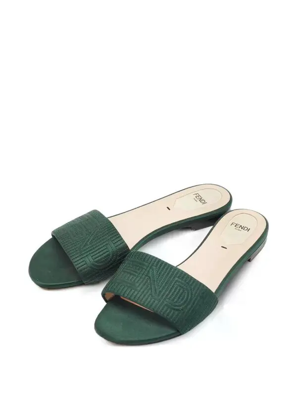 Fendi Logo-motif Satin Slides