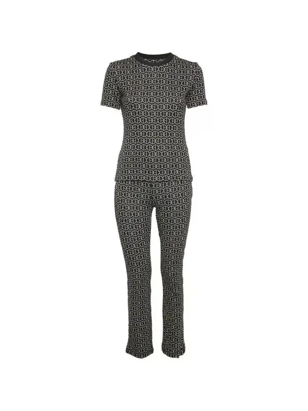 Hermès H Rond Jacquard Knit T-shirt And Trousers Set - Black