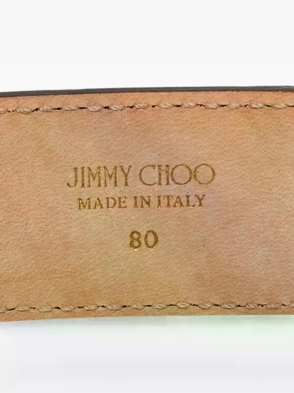 JIMMY CHOO Logo-embossed Leather Belt With Jc Buckle
