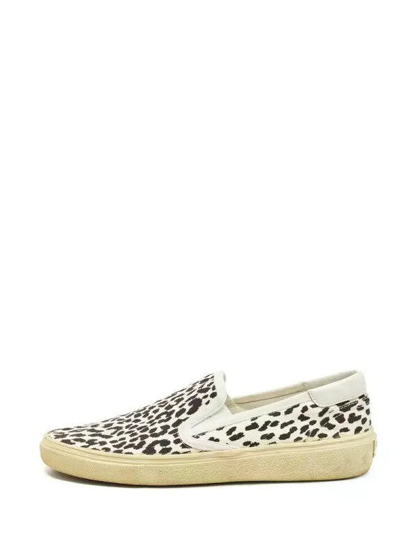 Saint Laurent Canvas Slip-on Sneakers - Neutrals