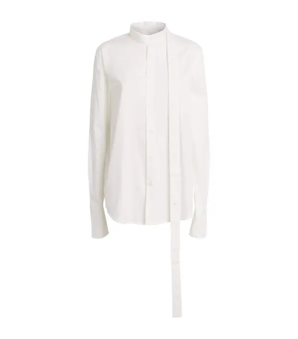 LATE FOR WORK Cotton Double-placket Shirt