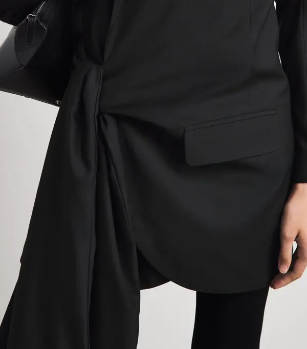 LATE FOR WORK Blazer Sleeve-tie Mini Dress