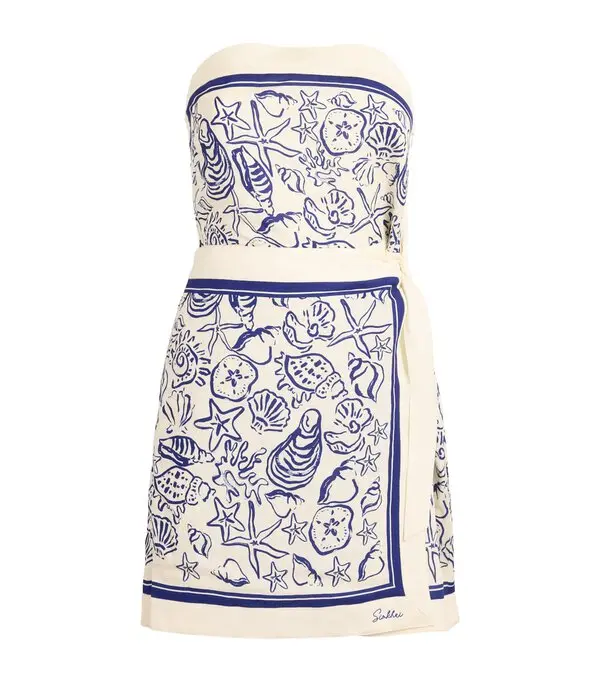 Simkhai Linen-blend Darbie Mini Dress - Blue