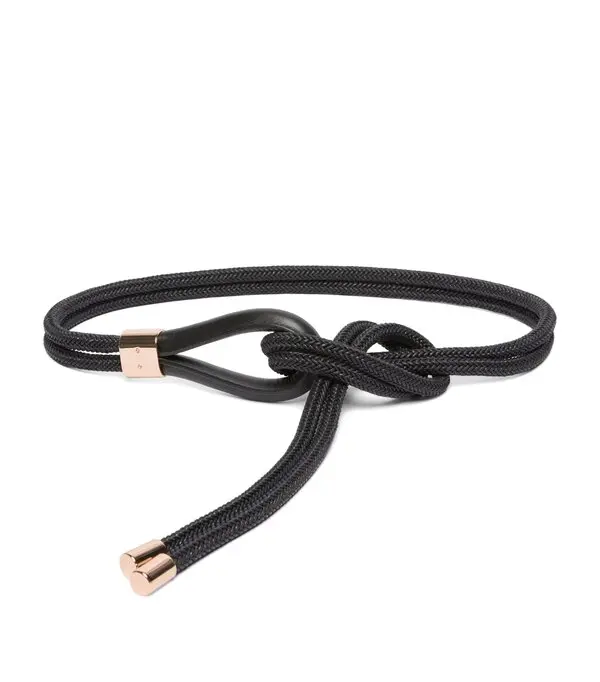 Max Mara Cotton And Leather Rope Belt - Black