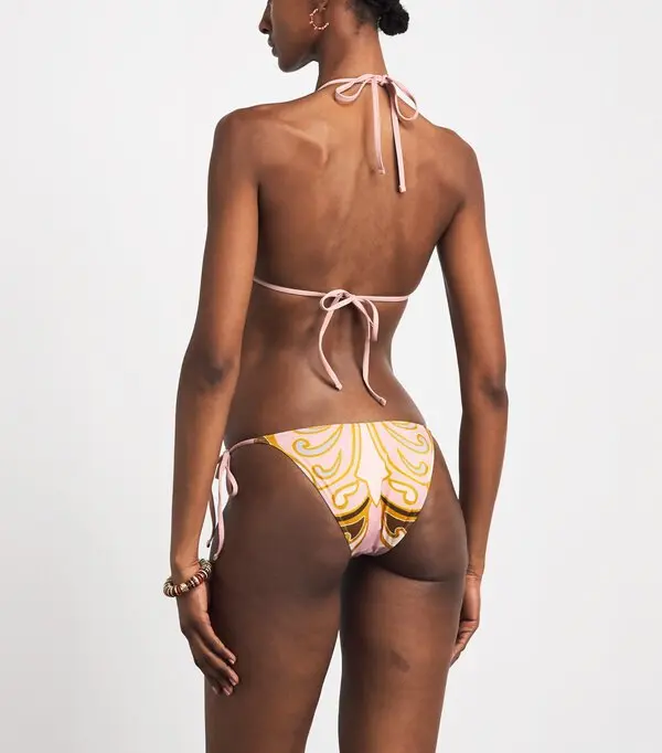La DoubleJ Printed Triangle Bikini Top - Pink