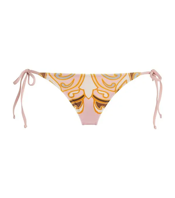 La DoubleJ Printed Side Tie Bikini Bottoms - Pink